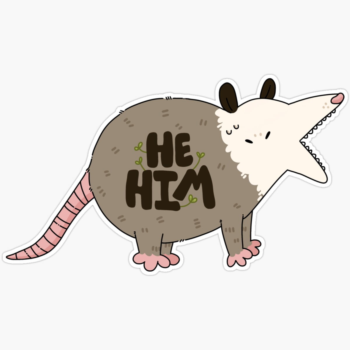Kira He/Him Opossum Pronouns Sticker Decorative Laptop, Phone Stickers ...