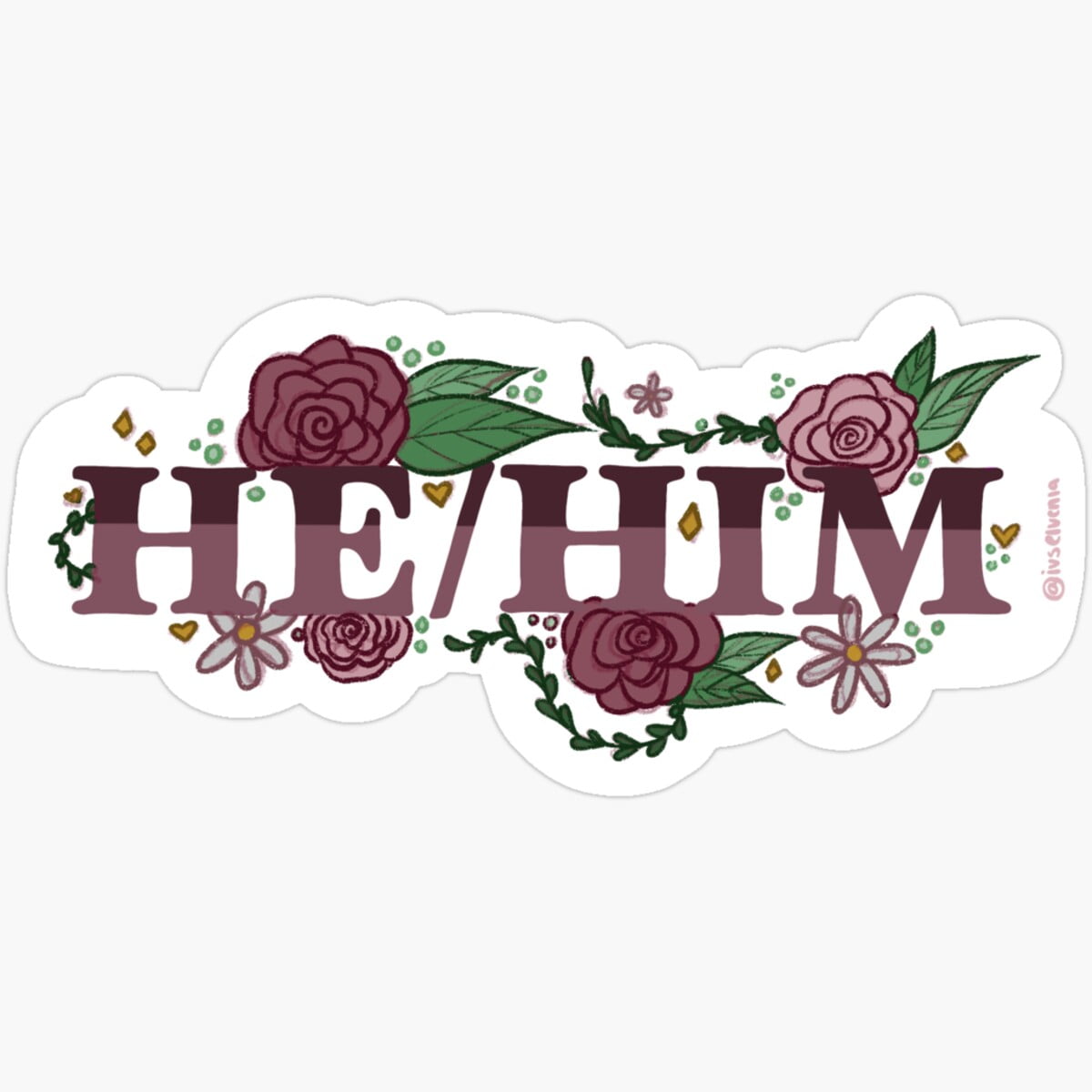 Kira He/Him Pronoun Sticker Sticker Decorative Laptop, Phone Stickers ...