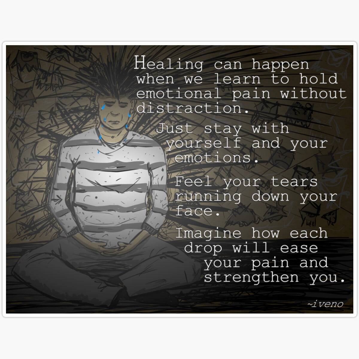 Kira Healing Emotional Pain Sticker Decorative Laptop, Phone Stickers ...