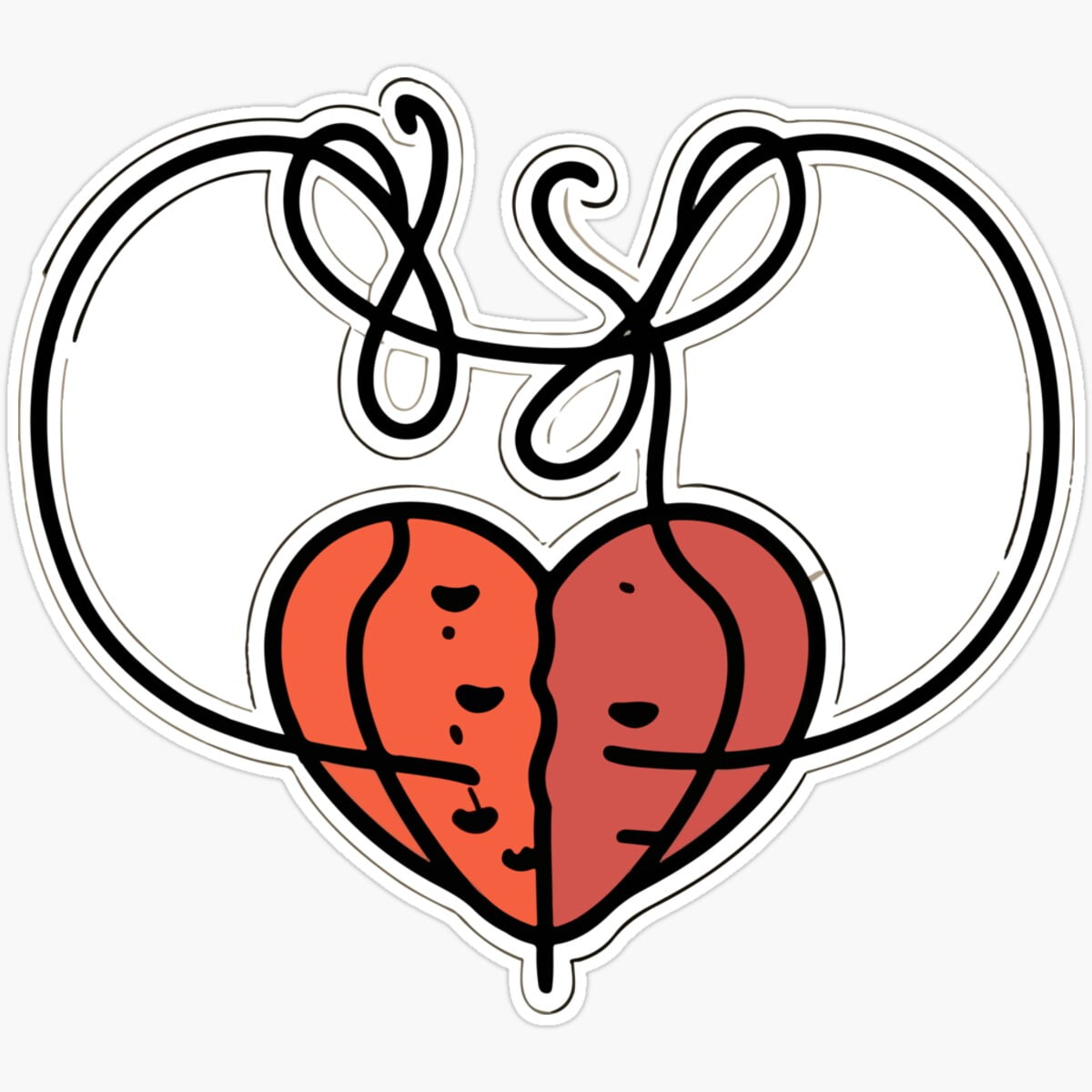 Kira Healing Heart Sketch Sticker Decorative Laptop, Phone Stickers ...