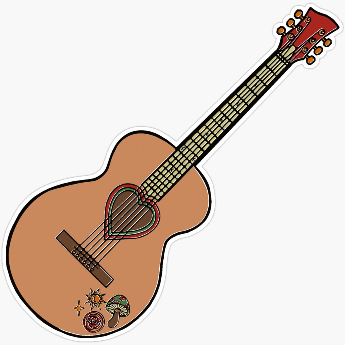 Kira Heart Guitar Sticker Decorative Laptop, Phone Stickers, Waterproof ...