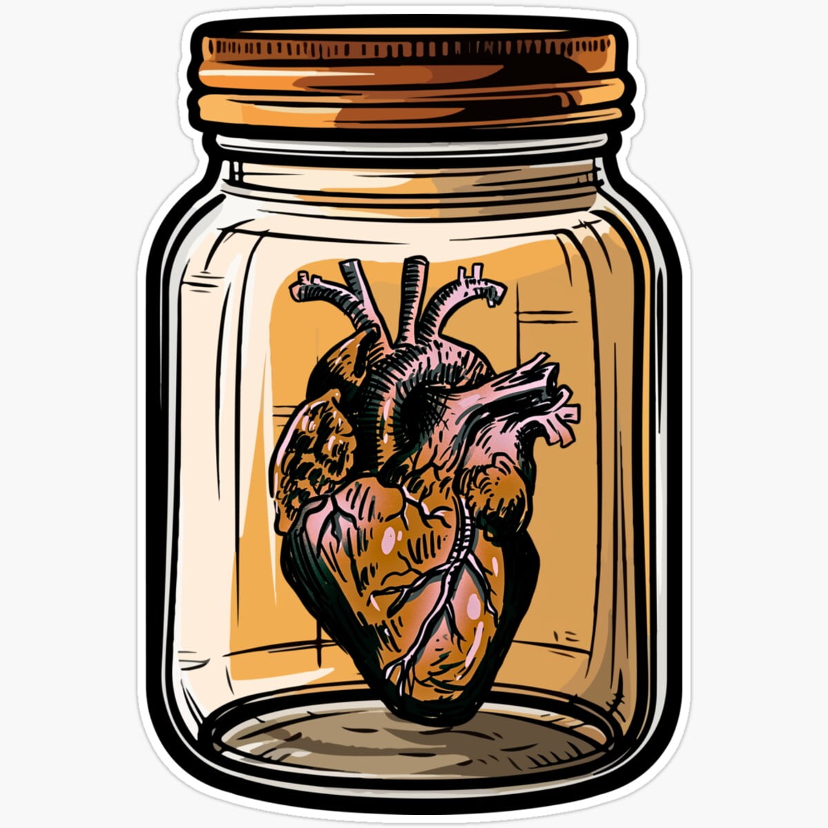 Kira Heart in a Glass Jar Sticker Decorative Laptop, Phone Stickers ...