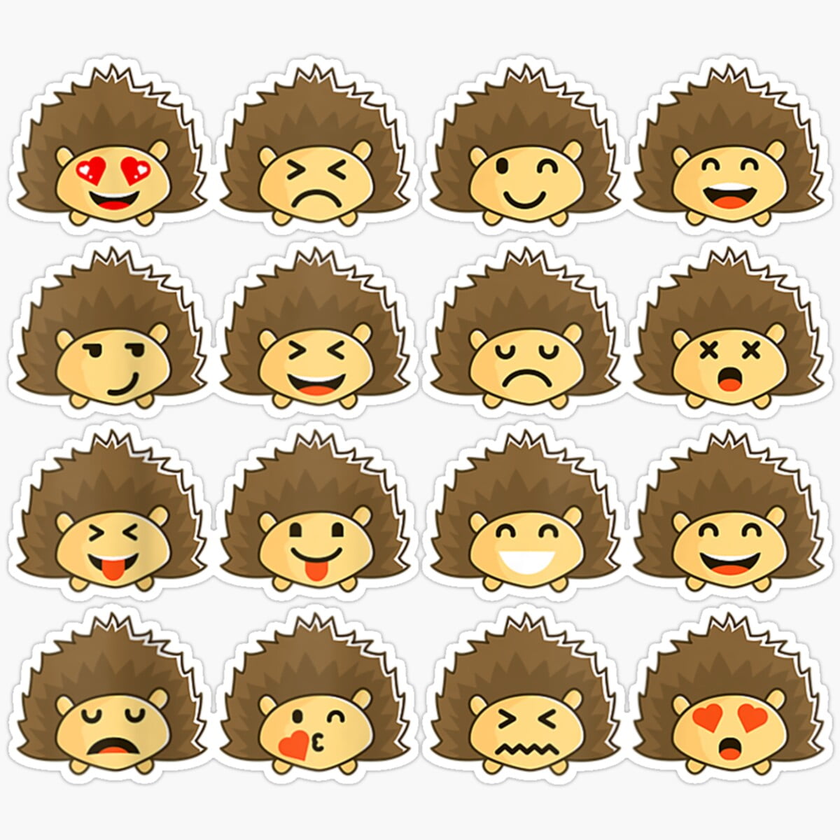 Kira Hedgehog Different Emotion Emoji Shirt- Funny Emoji Sticker ...