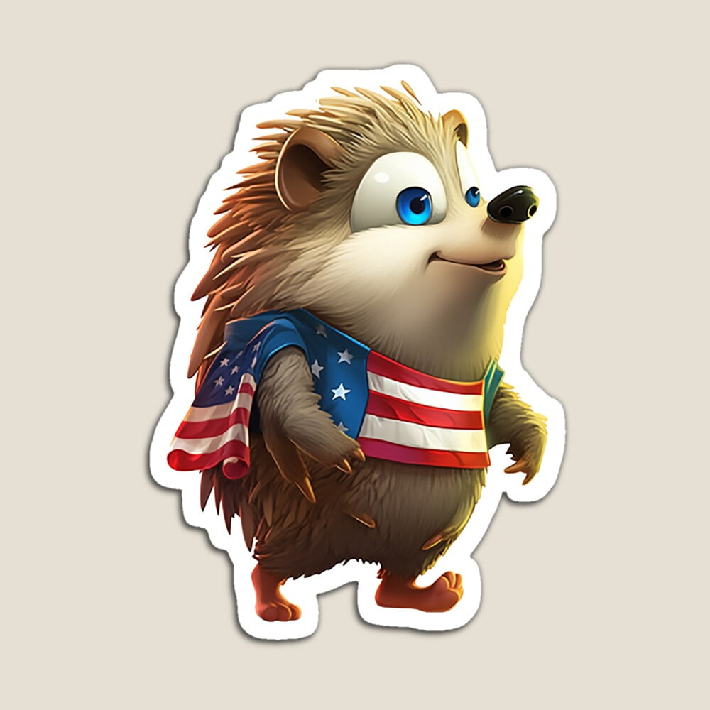 Kira - Hedgehogs Dressed Up For 4Th Of July Sticker - 3175 Hot Trending ...