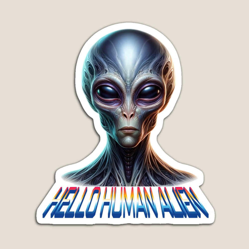 Kira - Hello Human Alien Sticker - 4214 Hot Trending Vinyl Stickers ...