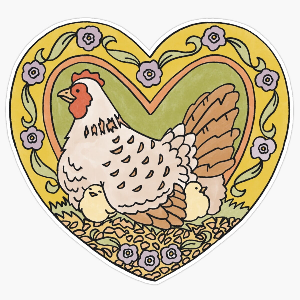 Kira Hen and Chicks Sticker Decorative Laptop, Phone Stickers ...