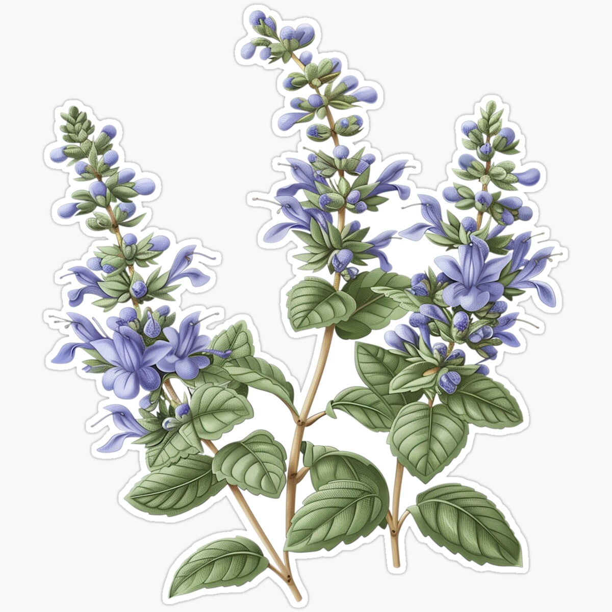 Kira Herbal Garden Plant Catmint in Bloom Sticker Decorative Laptop ...