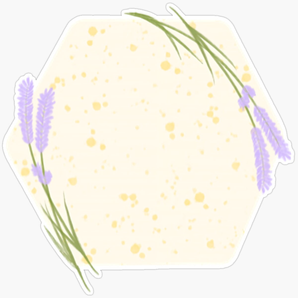 Kira Hexagon With Lavender (Name Tag/Info Tag) Sticker Decorative ...