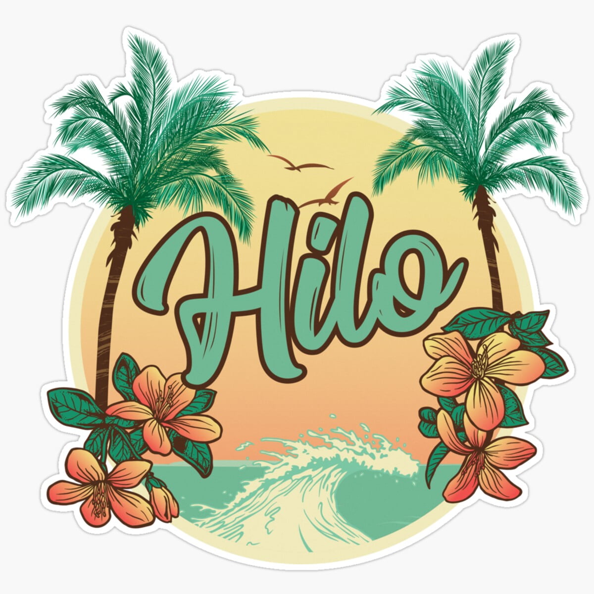 Kira Hilo Hawaii Sticker Decorative Laptop, Phone Stickers, Waterproof Decals Water Bottles, Hot ...