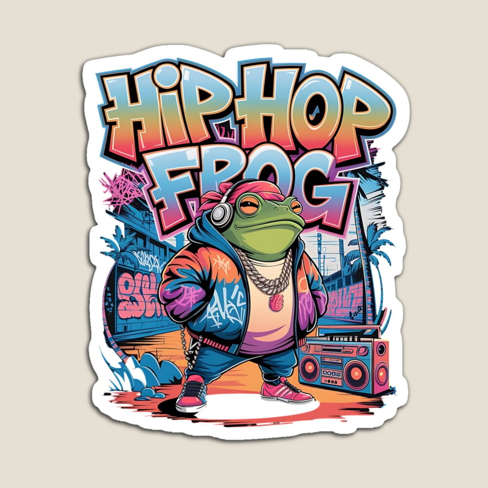 Kira - Hip Hop Frog Sticker - 5682 Hot Trending Vinyl Stickers ...