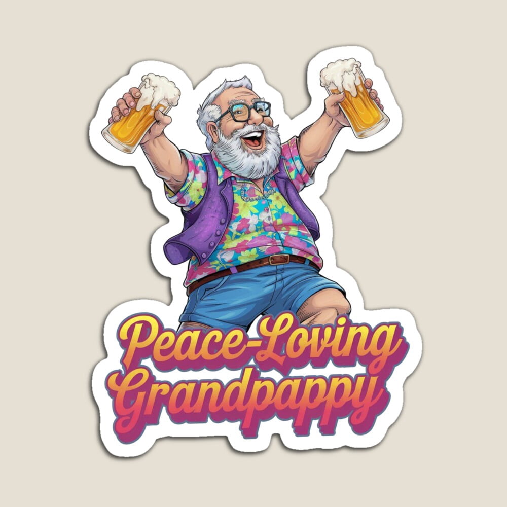Kira - Hippie Grandpa Sticker - 1362 Hot Trending Vinyl Stickers ...