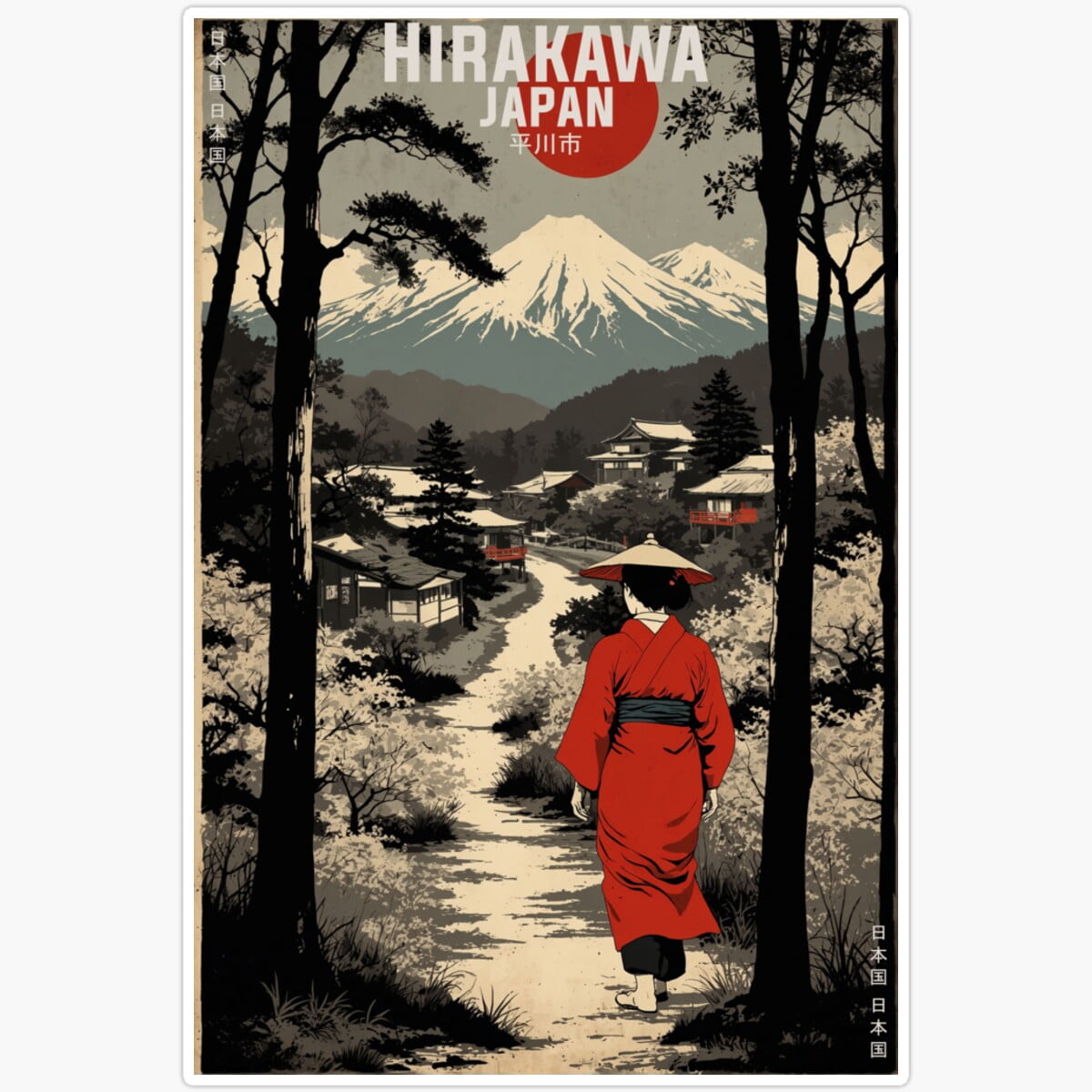 Kira Hirakawa Japan Vintage Travel Tourism Sticker Decorative Laptop ...