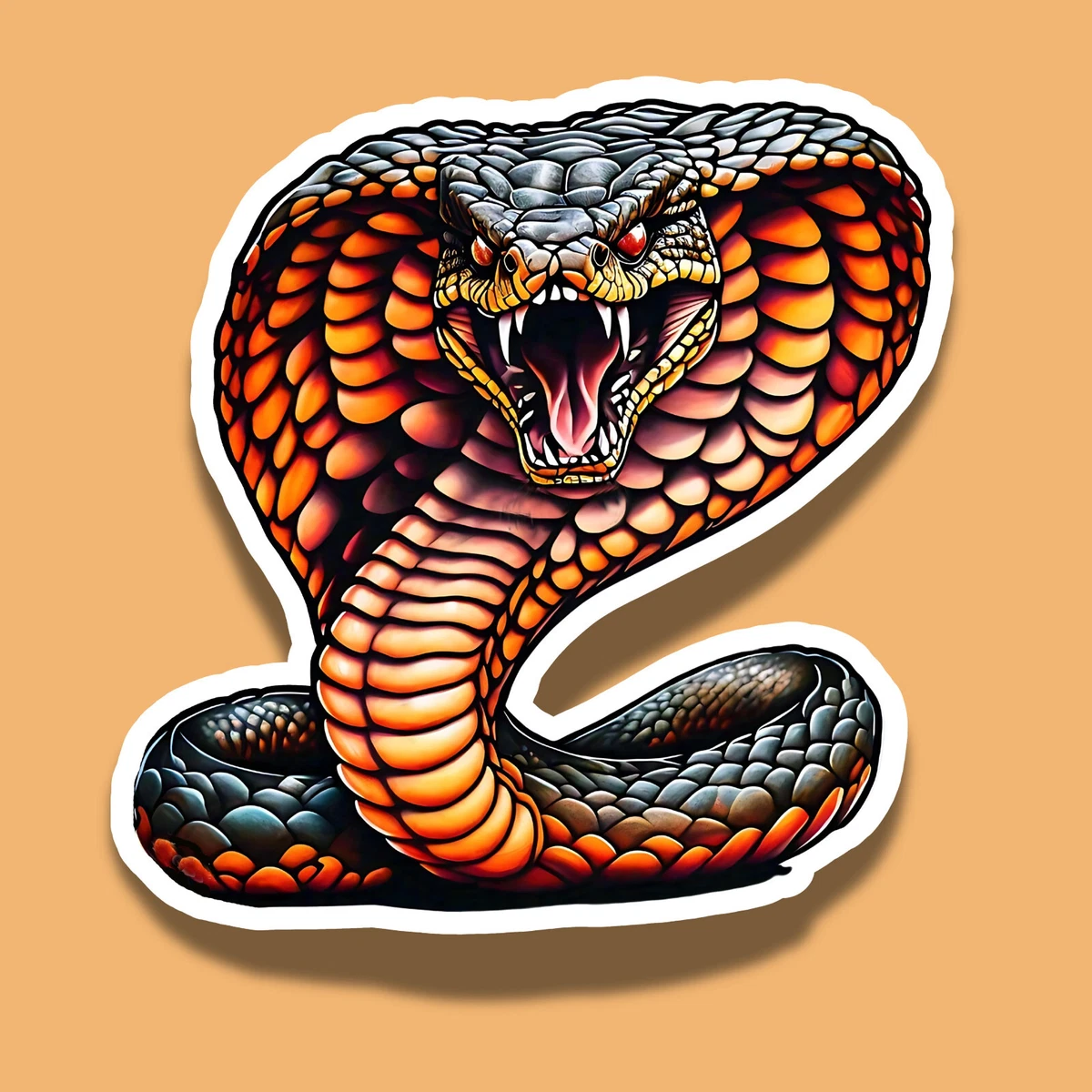 Kira Hissing Venomous Cobra Reptile Fangs Predator Vinyl Sticker ...