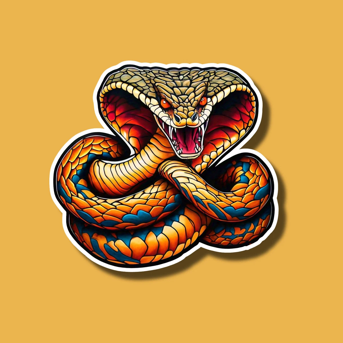 Kira Hissing Venomous Cobra Vinyl Laminated Sticker Waterproof Sticker ...
