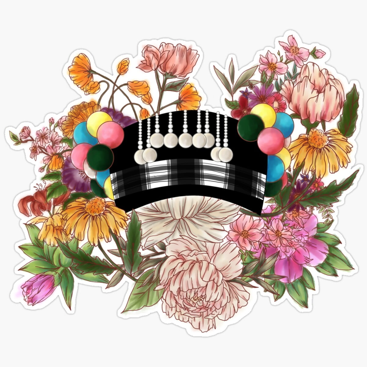Kira Hmong Pom Pom Coin Hat Sticker Decorative Laptop, Phone Stickers ...