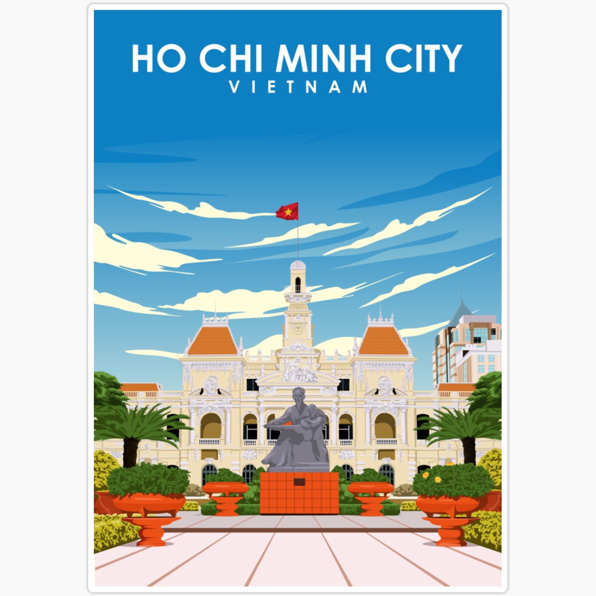 Kira Ho Chi Minh City Vietnam Travel Poster Sticker Decorative Laptop ...