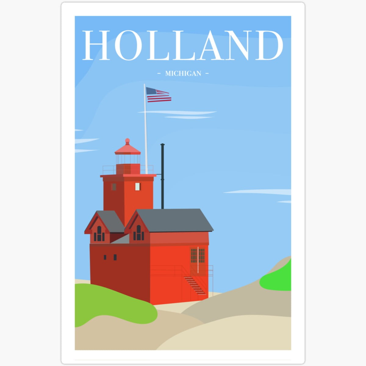 Kira Holland Michigan Big Red Sticker Decorative Laptop, Phone Stickers ...