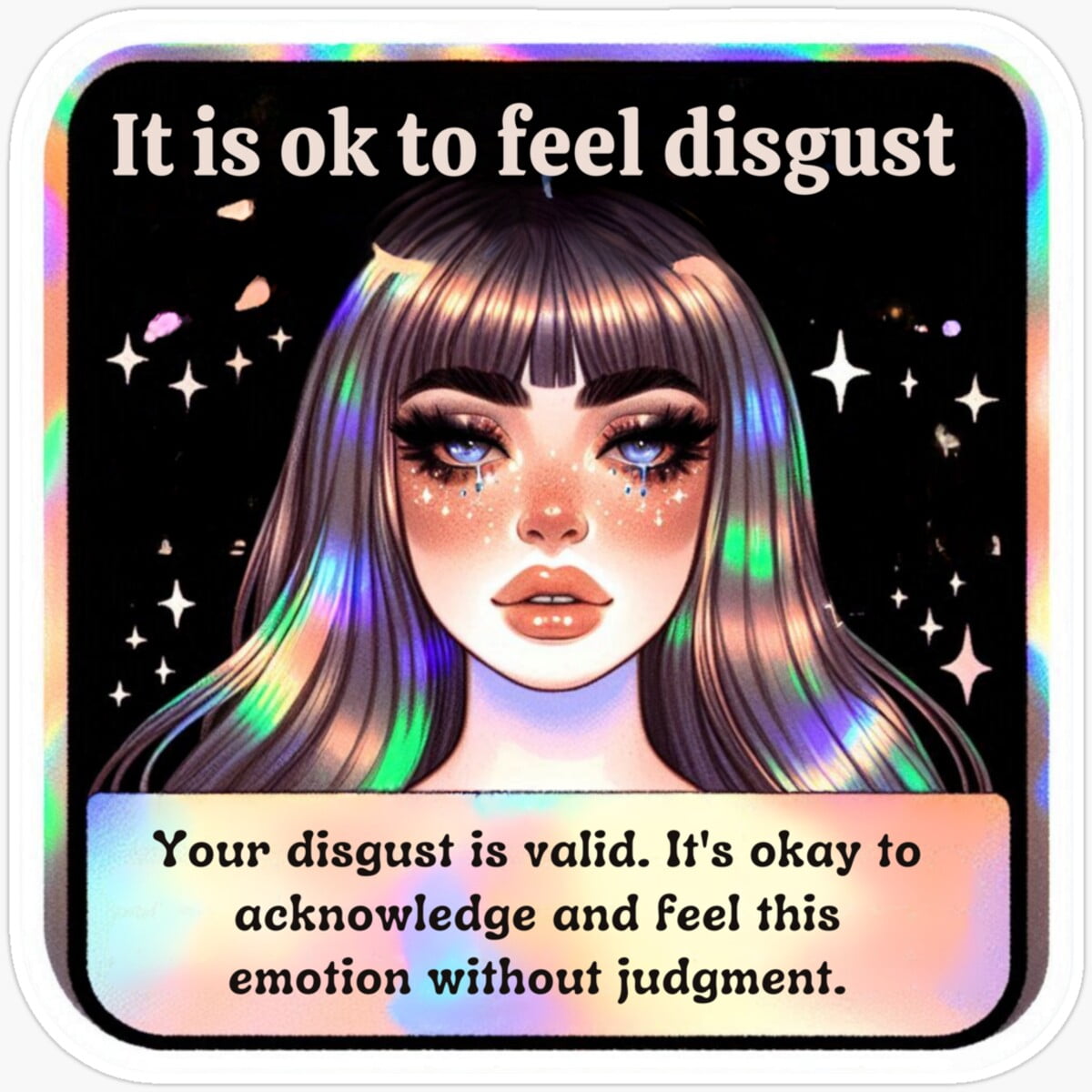 Kira Holographic Watercolor Sticker: Accepting Disgust, Embracing ...