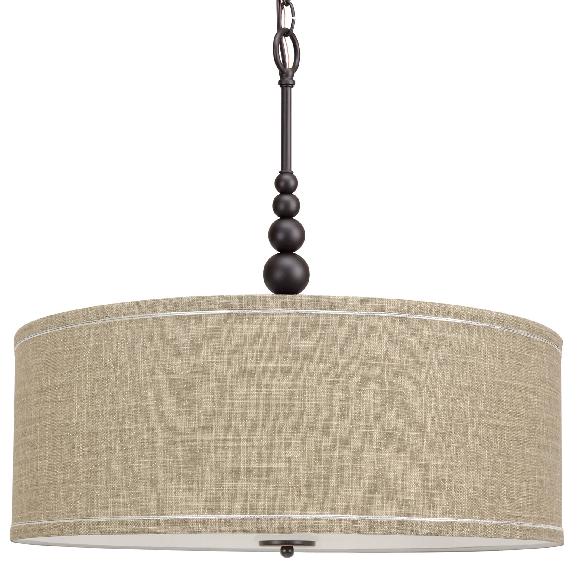 Kira Home Adelade 23" Drum Pendant Chandelier, Sandstone Fabric Shade ...