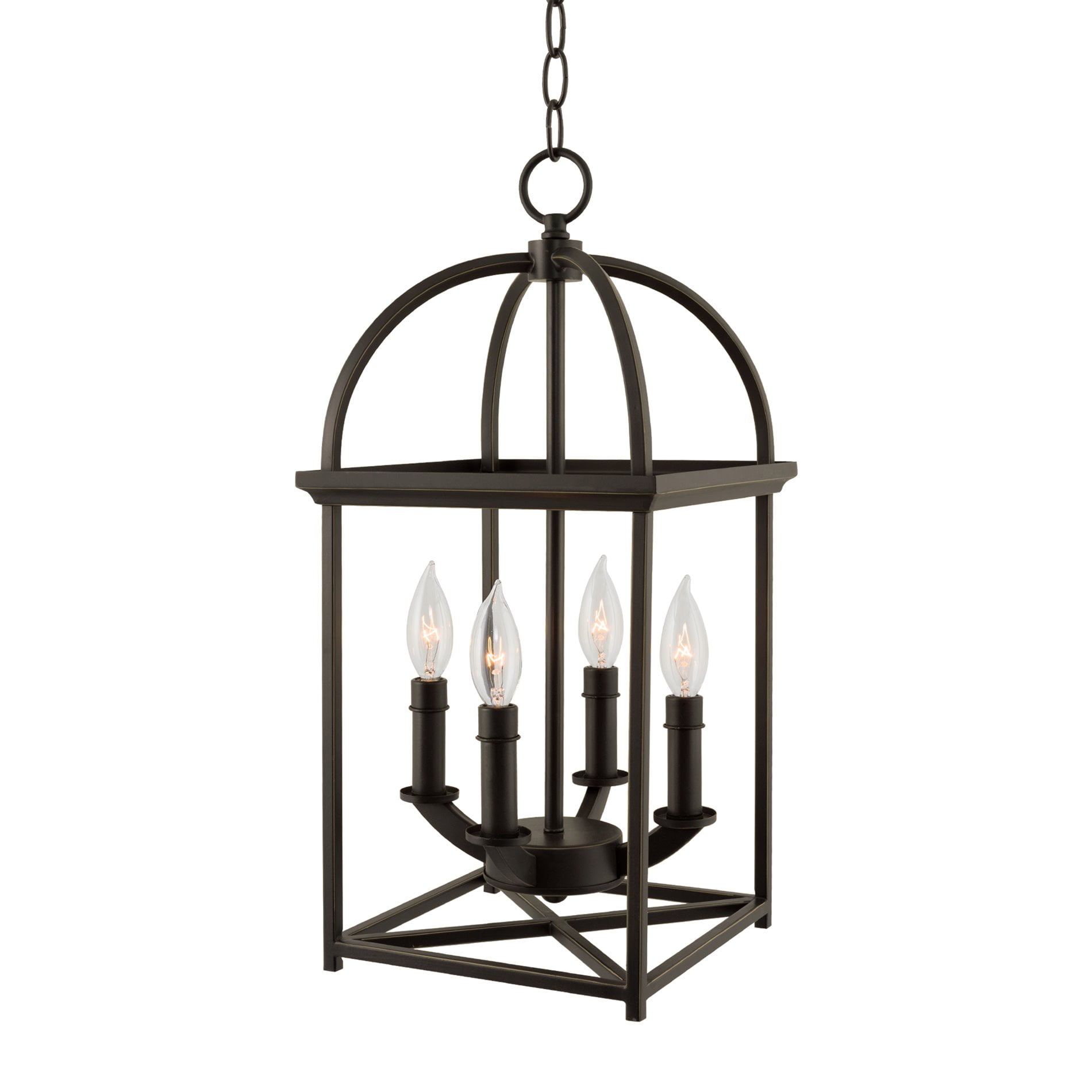 Kira Home Amesbury 21" 4-Light Farmhouse Lantern Chandelier, Bird Cage ...