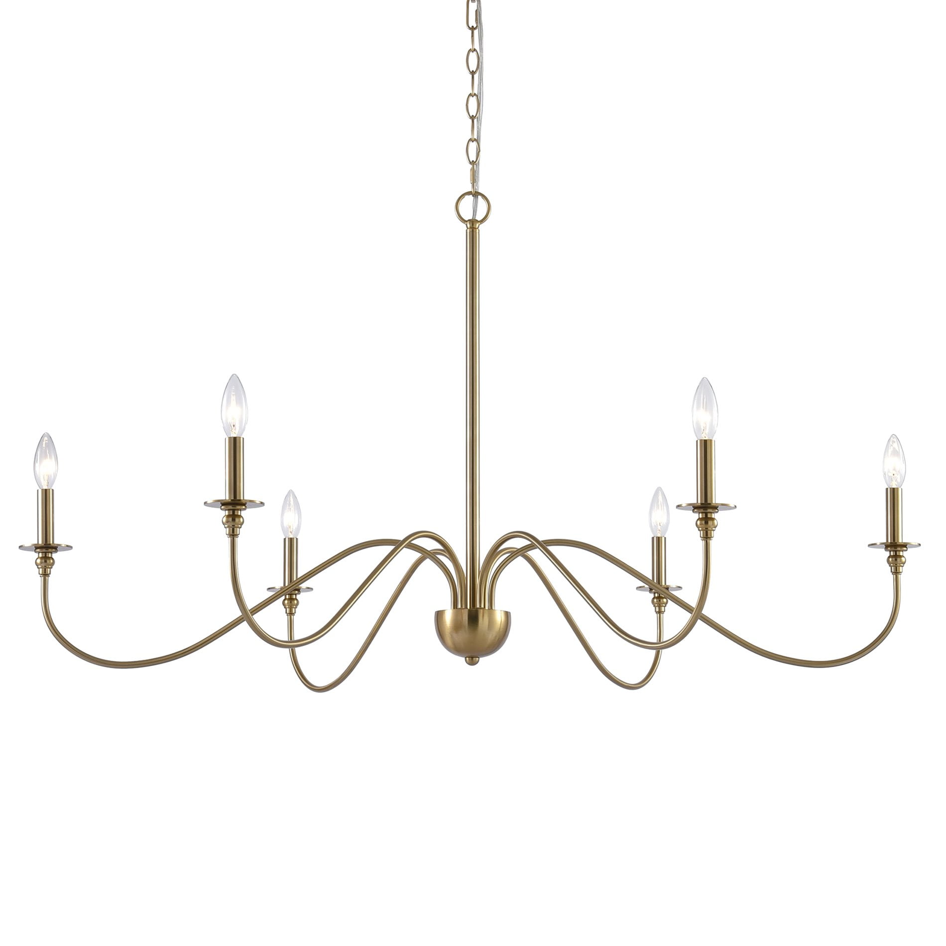 Kira Home Archer 47" 6-Light Farmhouse Gold Chandelier, Gold Ceiling ...