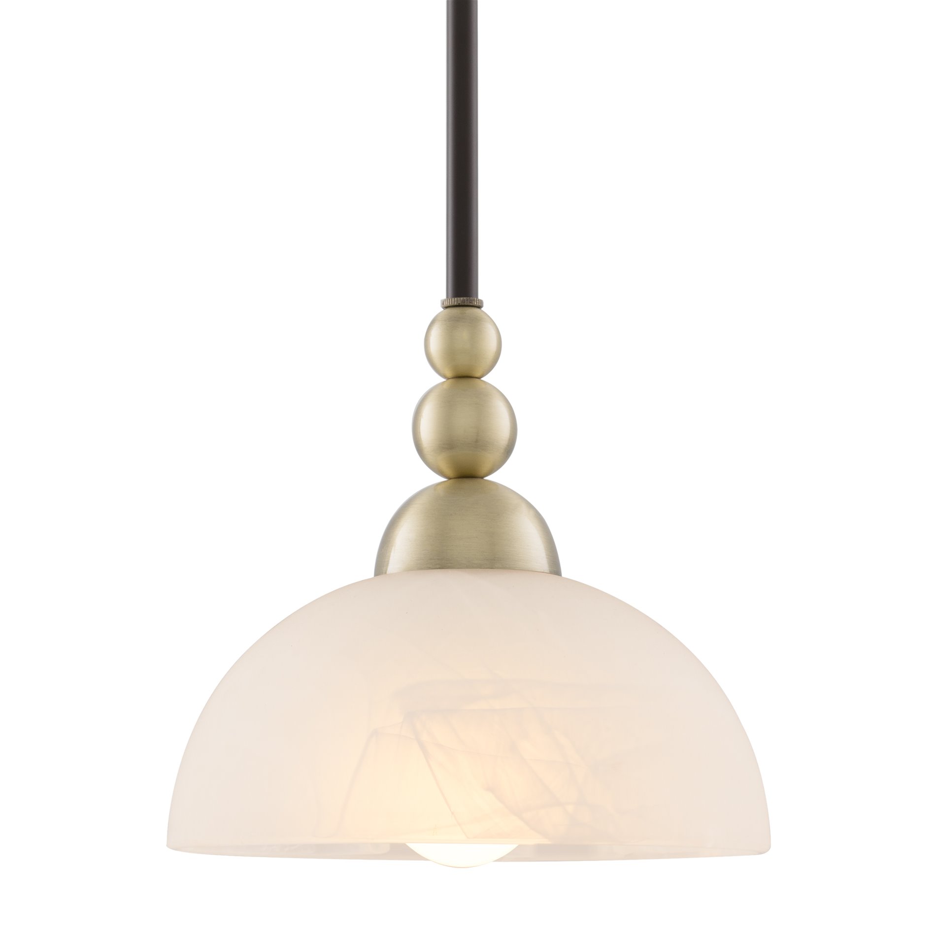 Kira Home Athena 9" Pendant Light, Alabaster Glass Shade, Antique Brass ...