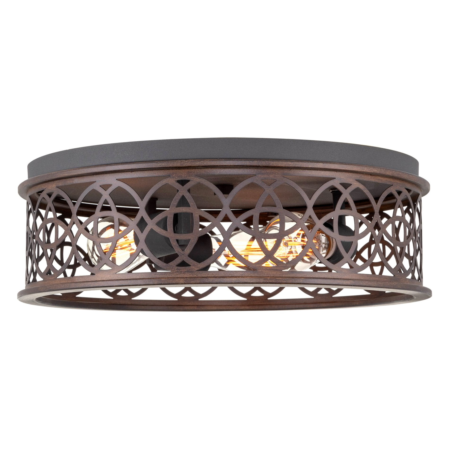 Kira Home Blythe 17" Rustic Farmhouse Flush Mount Ceiling Light, Metal ...