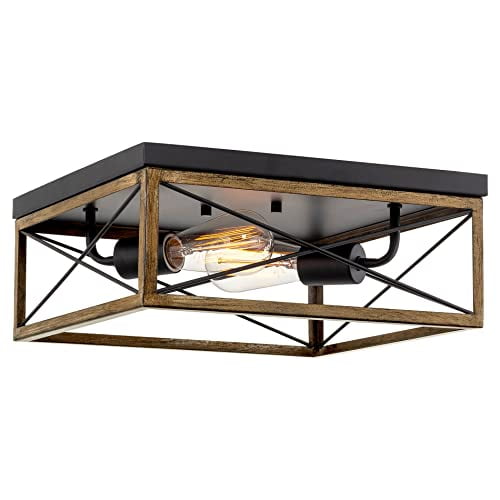 Kira Home Colton 13" 2-Light Modern Farmhouse Flush Mount Ceiling Light ...