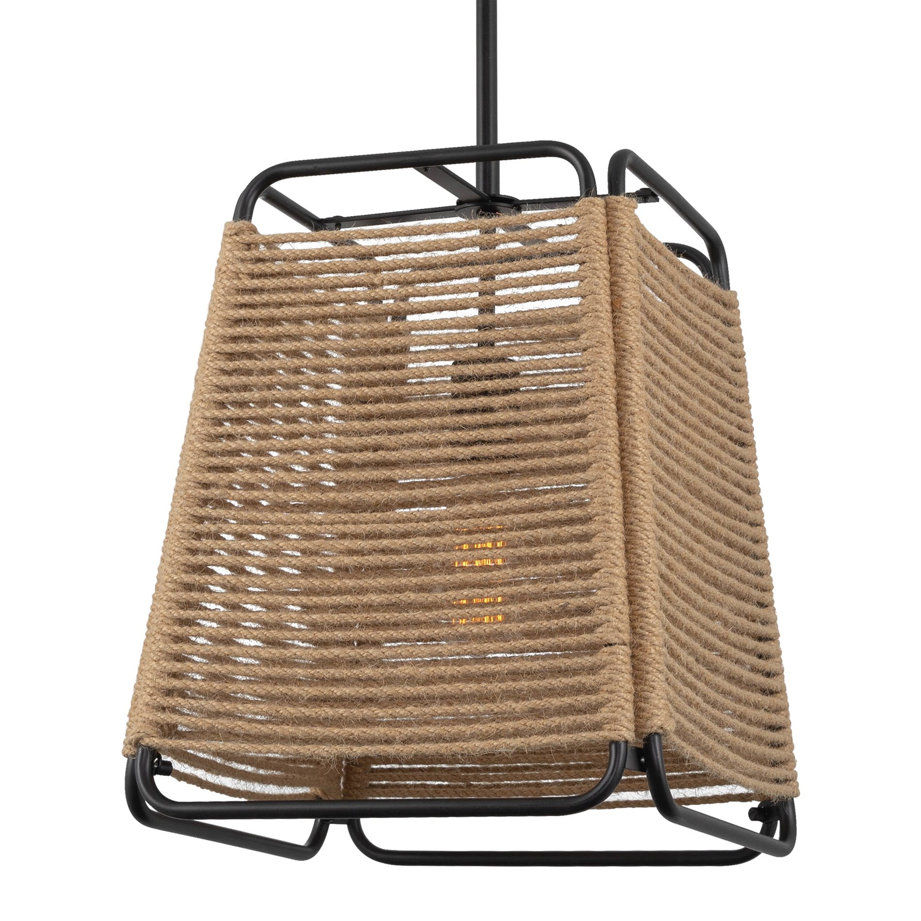 Kira Home Delaney 15" Modern Chic Pendant Light + Rattan Style Frame ...