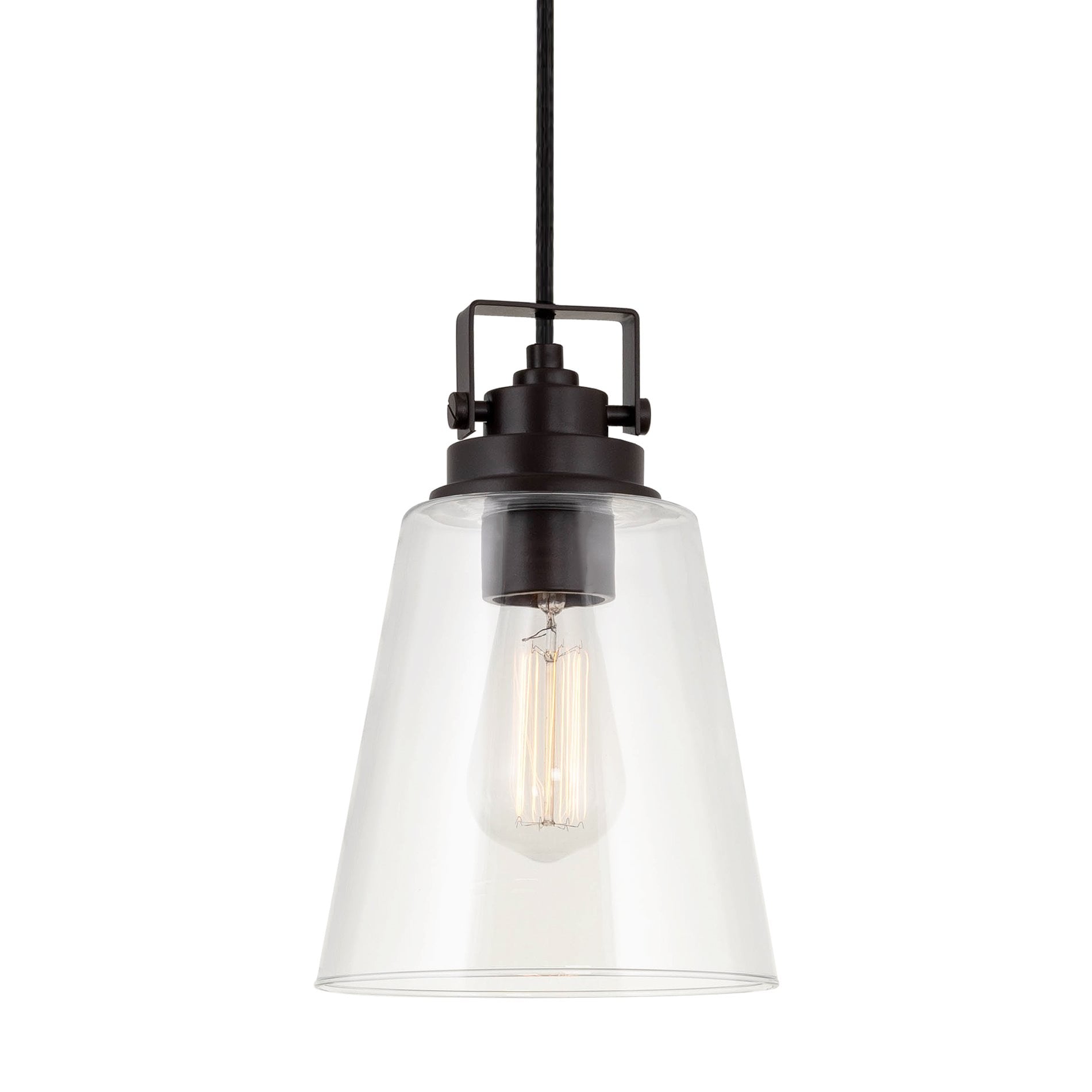 Kira Home Fallon 10" Modern Farmhouse Pendant Light + Funnel Glass ...