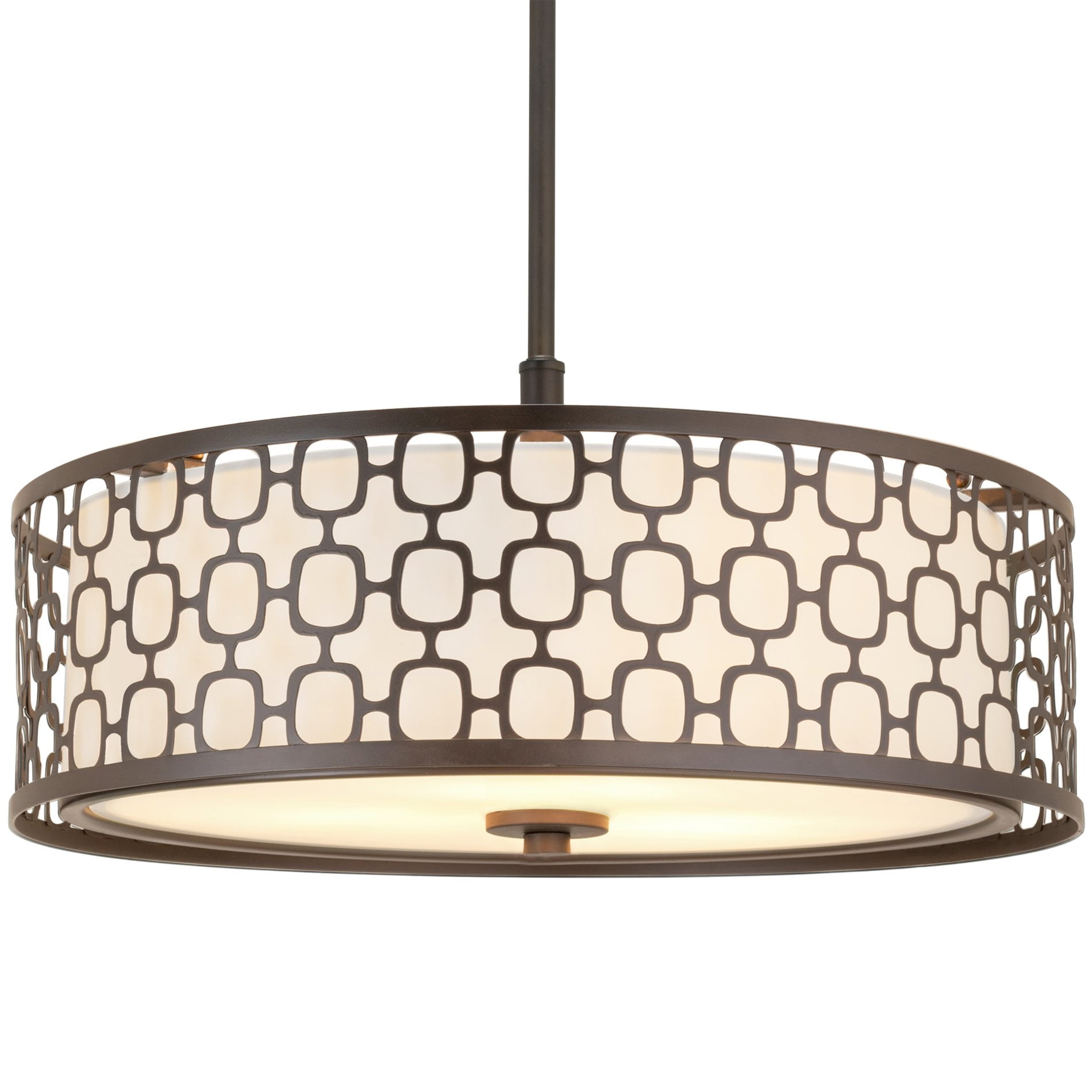 Kira Home Harper 23" Double Drum Chandelier, Lattice Outer Metal Shade ...