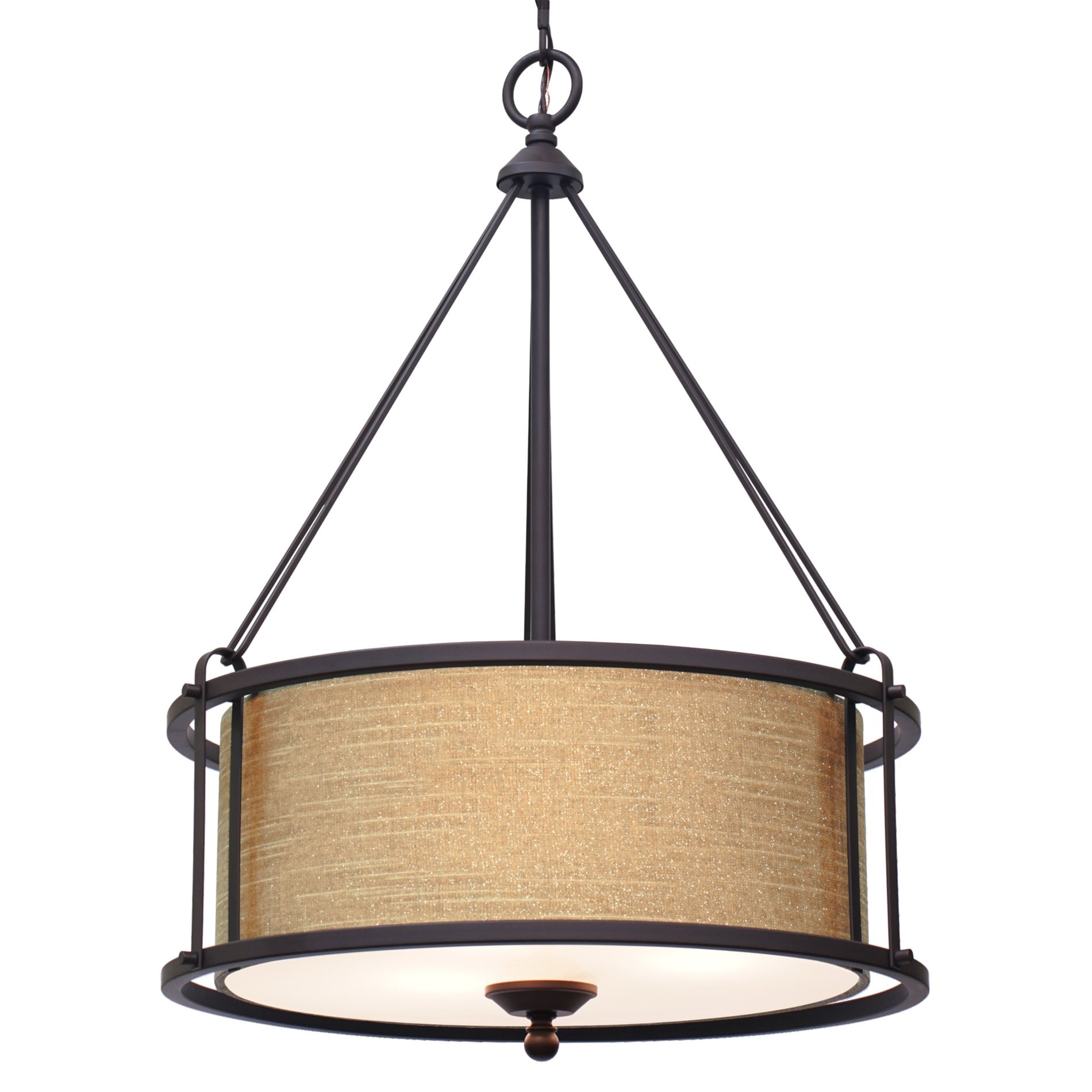 Kira Home Maxwell 17.25" Metal Drum Chandelier, Glass Diffuser ...