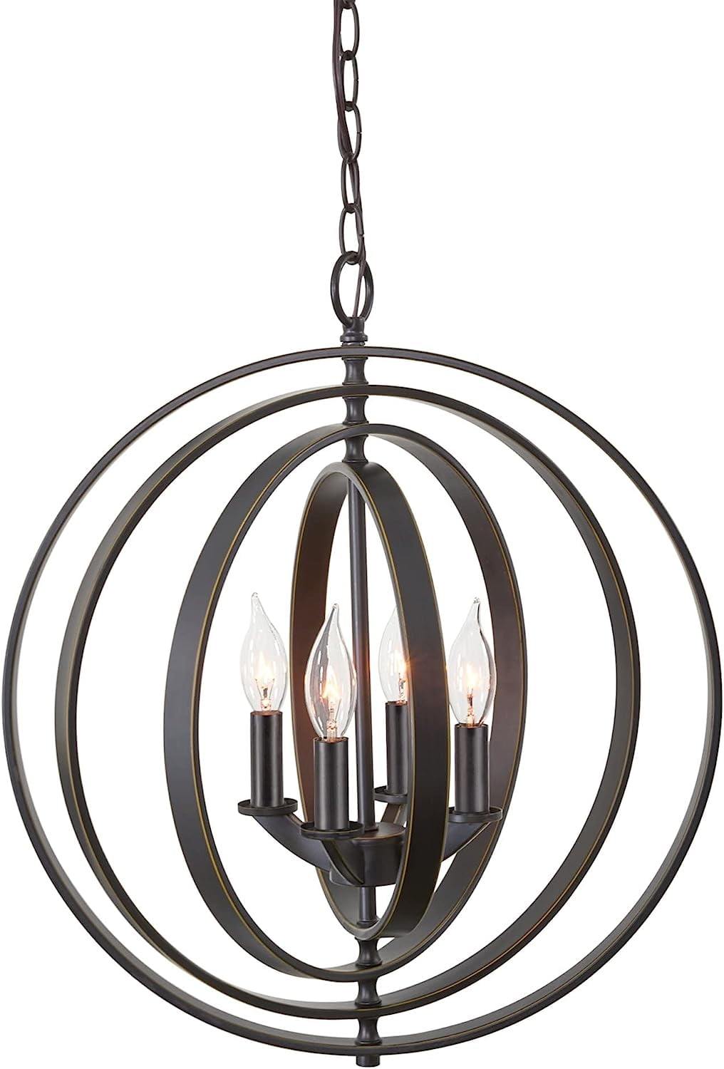 Kira Home Orbits 18" 4-Light Modern Farmhouse Orb/Globe Pendant ...