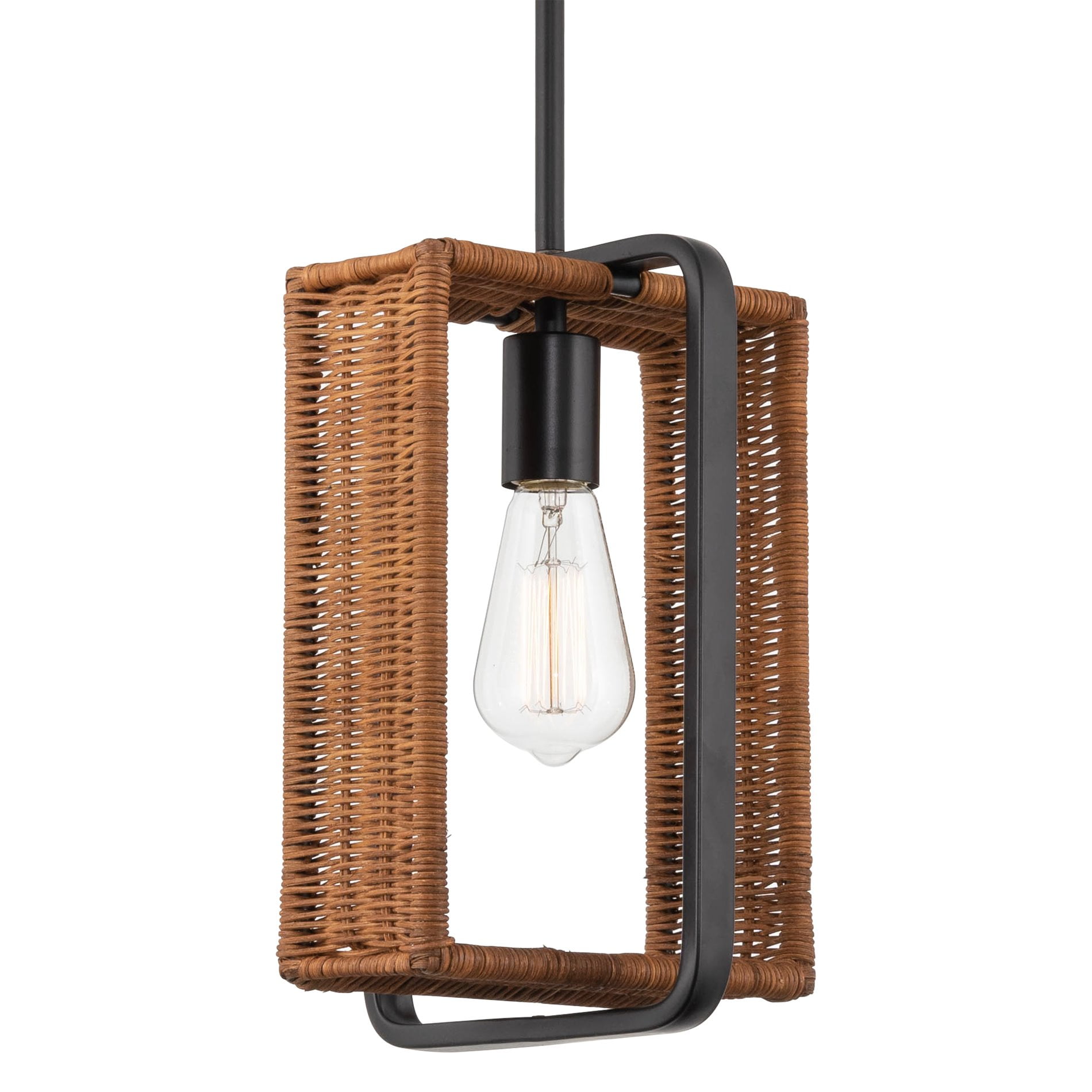 Kira Home Sadler 13" Modern Chic Pendant Light + Wicker Rattan Style ...
