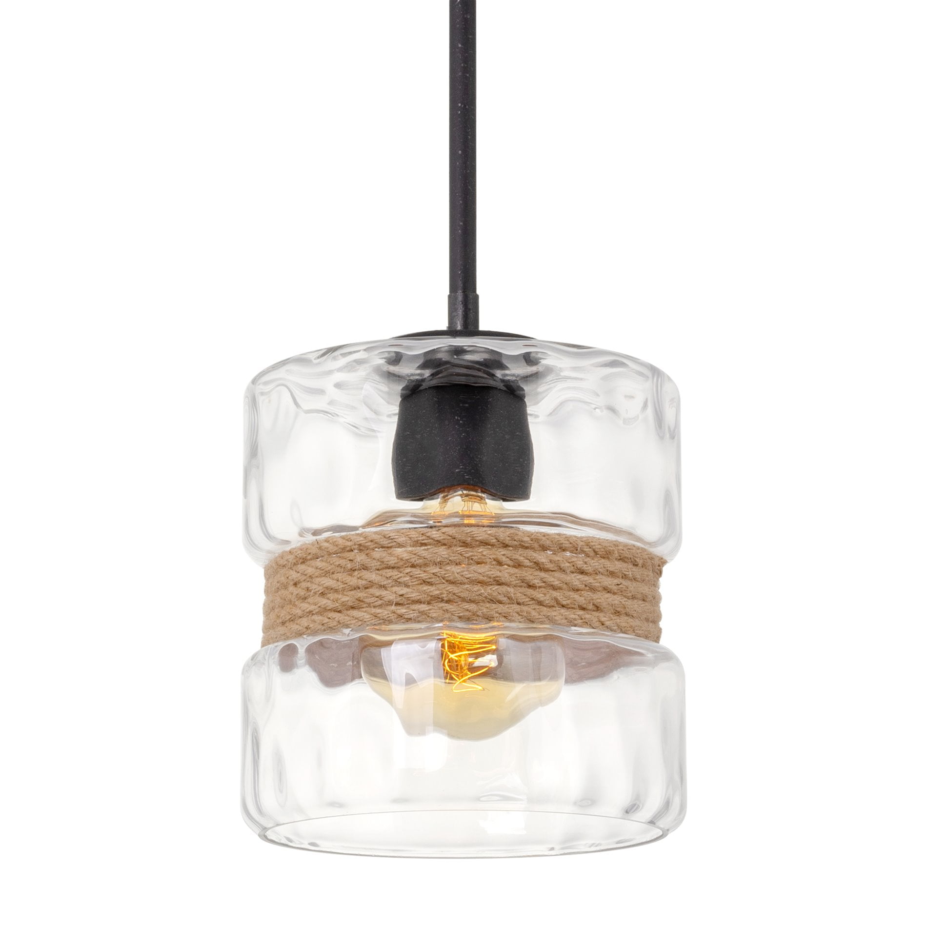 Kira Home Sage 10" Modern Pendant Light + Hammered Glass Shade ...