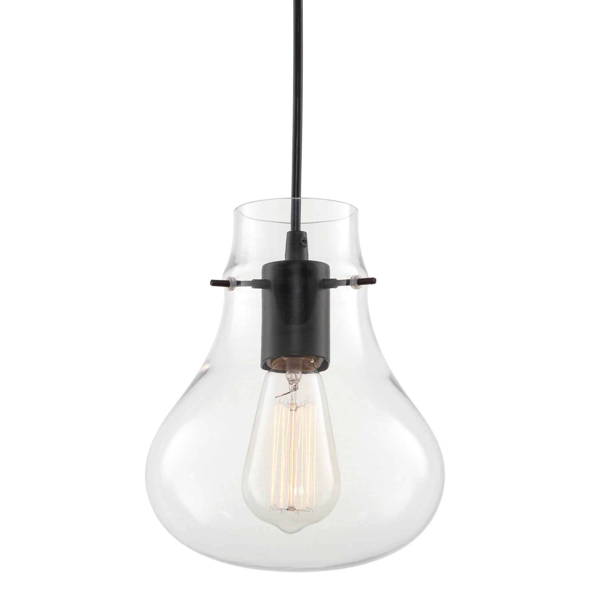 Kira Home Sahara 9" Modern Industrial Pendant Light + Clear Glass ...