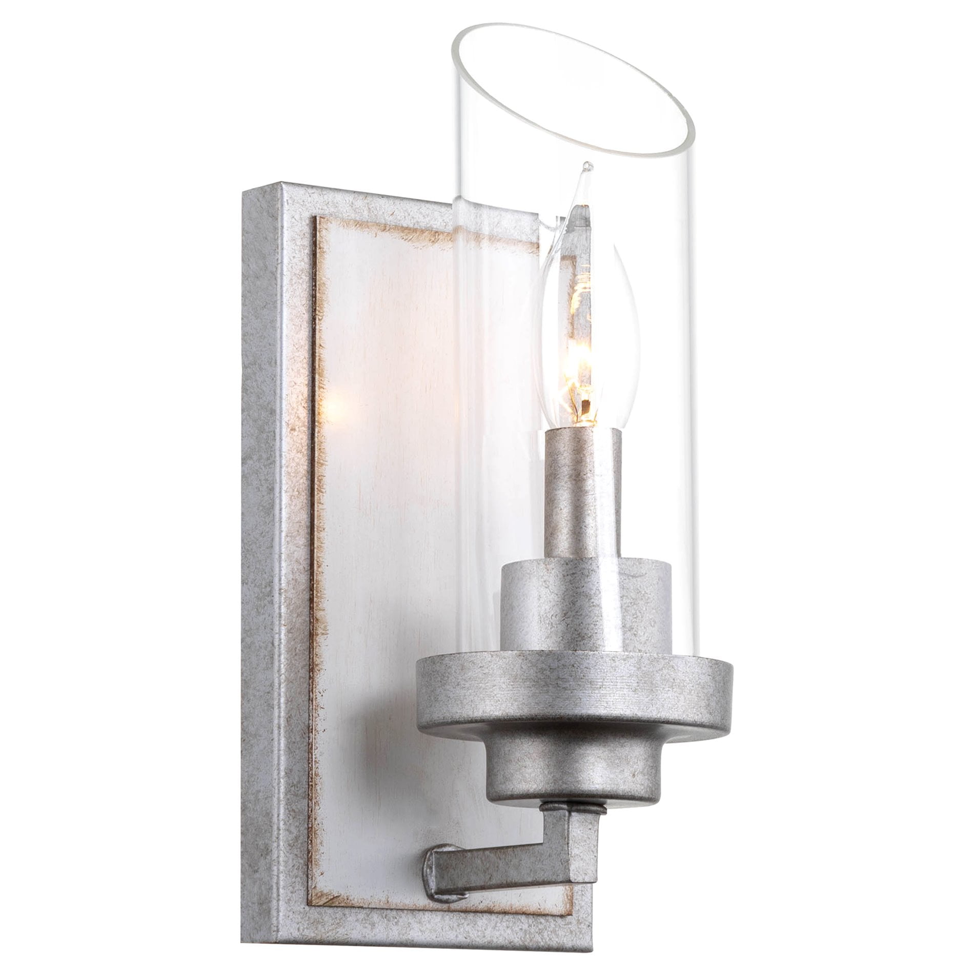 Kira Home Sierra 11" Modern Wall Sconce + Clear Glass Shade, White Ash ...