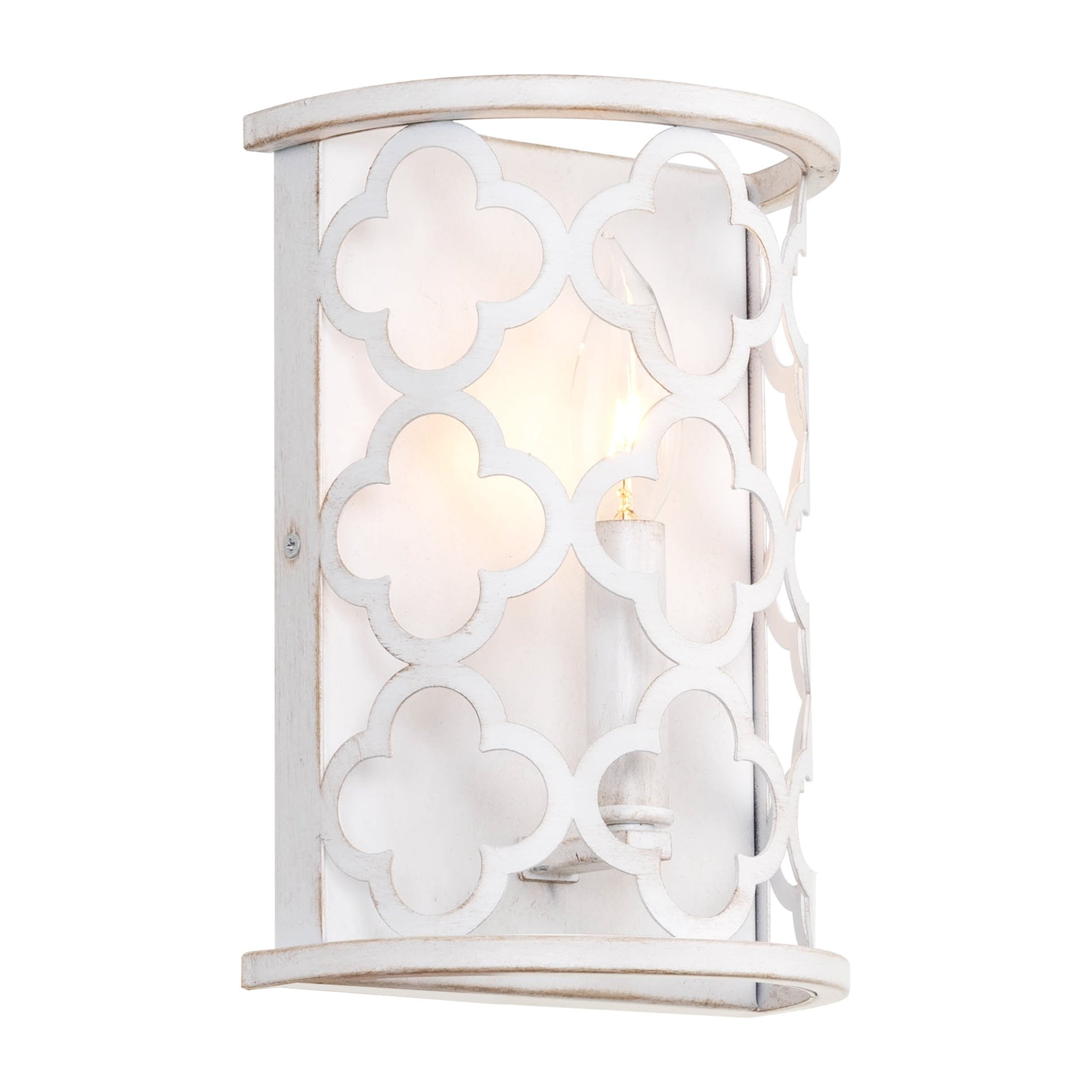 Kira Home Sutton 10" Modern Wall Sconce, Rounded Quatrefoil Metal Frame ...