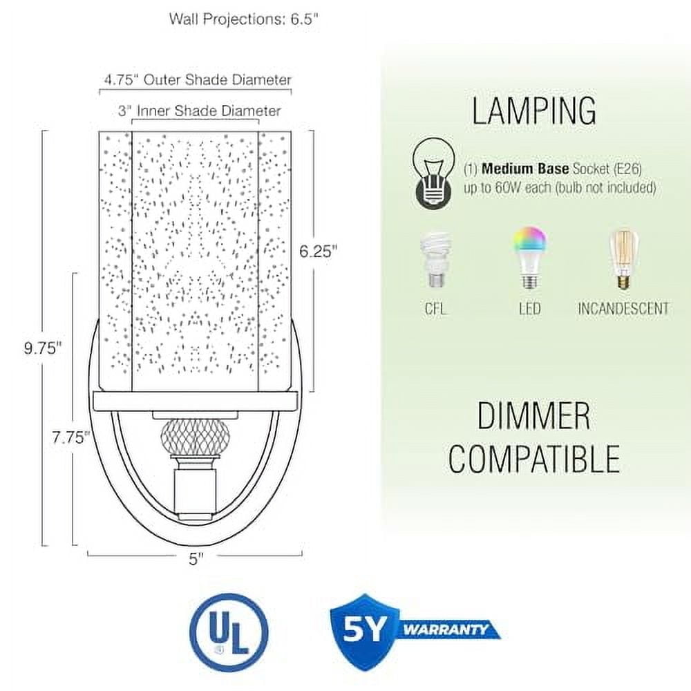 Kira Home Victoria 10" Transitional Wall Sconce, Frosted Glass Inner ...