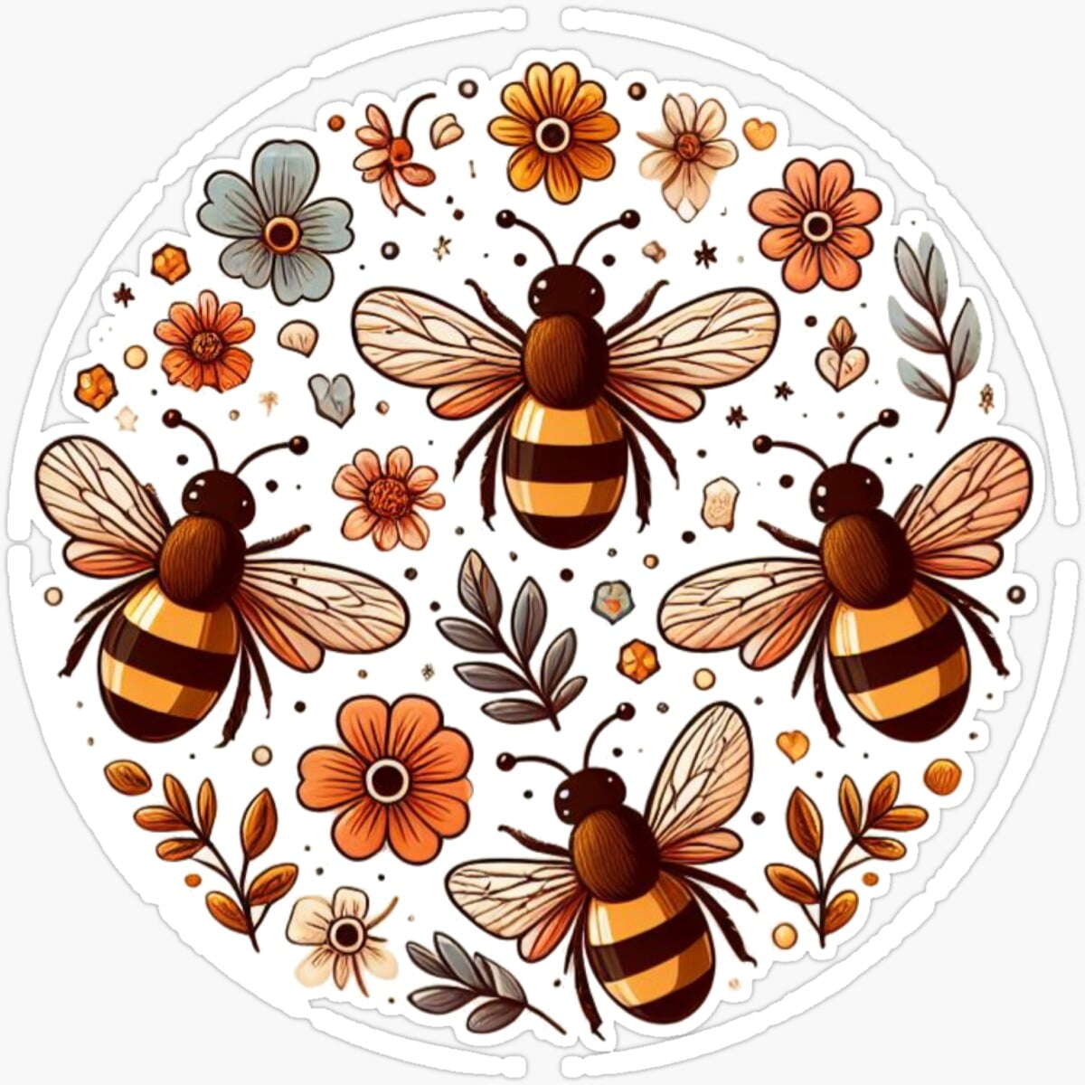 Kira Honey Bees Sticker Decorative Laptop, Phone Stickers, Waterproof ...