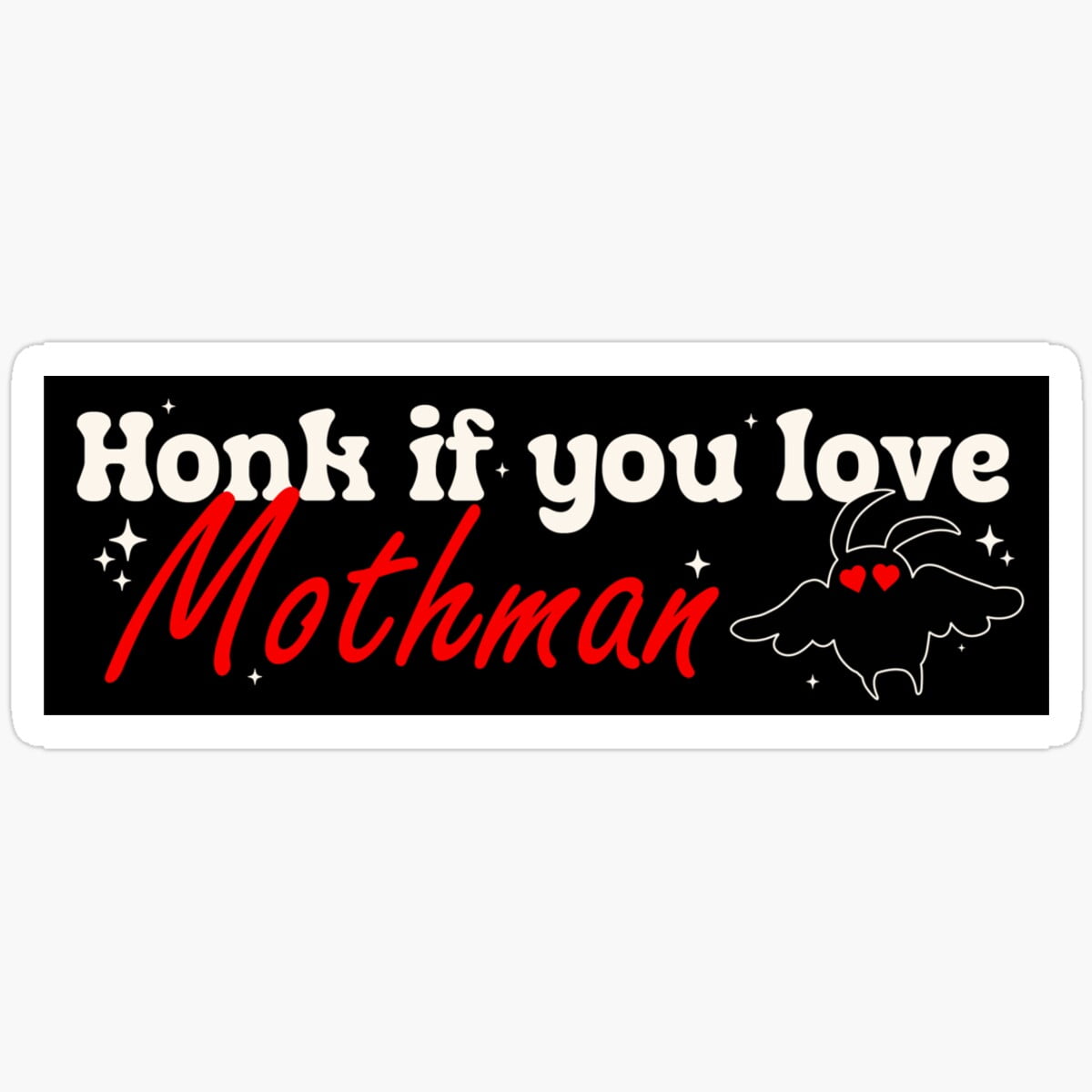 Kira Honk if You Love Mothman Vintage Funny Mothman Bumper Sticker ...