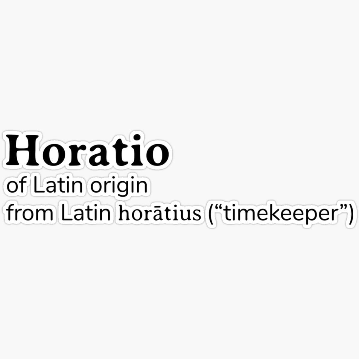 Kira Horatio name etymology Sticker Decorative Laptop, Phone Stickers ...