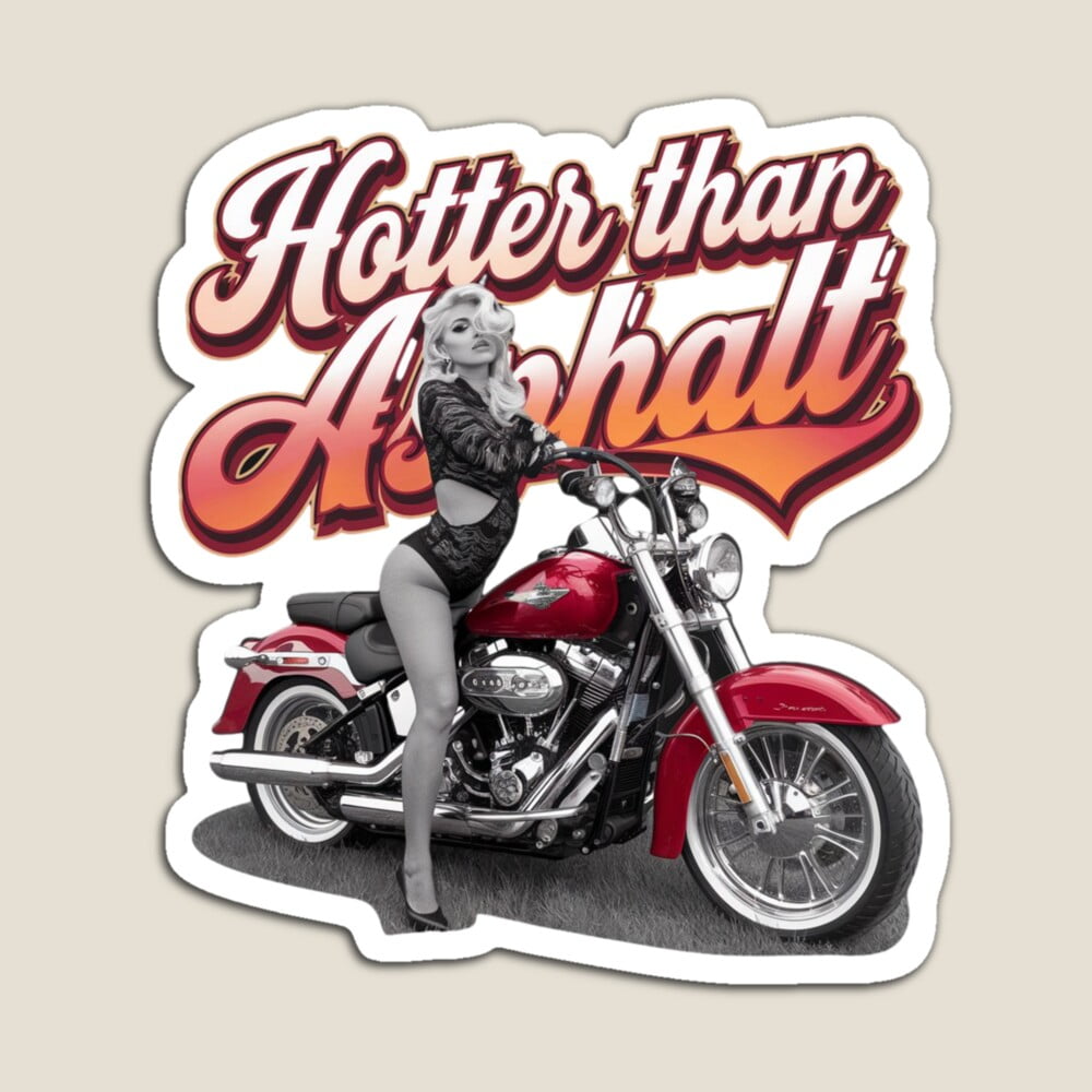 Kira - Hotter Than Asphalt - Wild Hearts Ride - Queen Of Highways - Biker Babe Alert Sticker ...