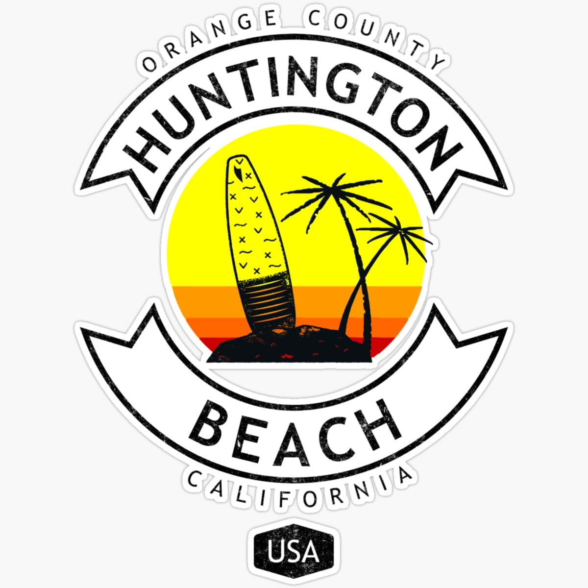Kira Huntington Beach California Surf Sticker Decorative Laptop, Phone ...