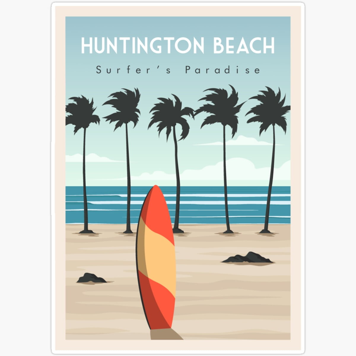 Kira Huntington Beach surf beach Sticker Decorative Laptop, Phone ...