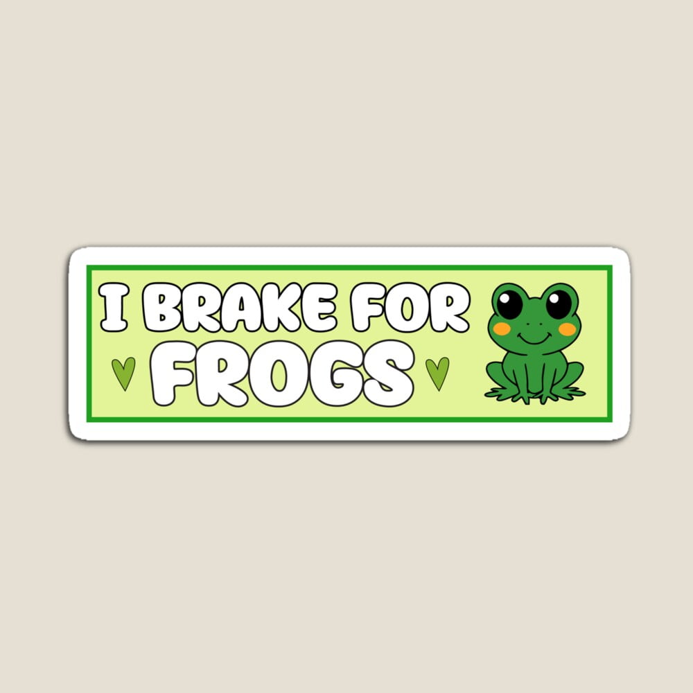 Kira - I Brake For Frogs Funny Frog Sticker - 2478 Hot Trending Vinyl ...