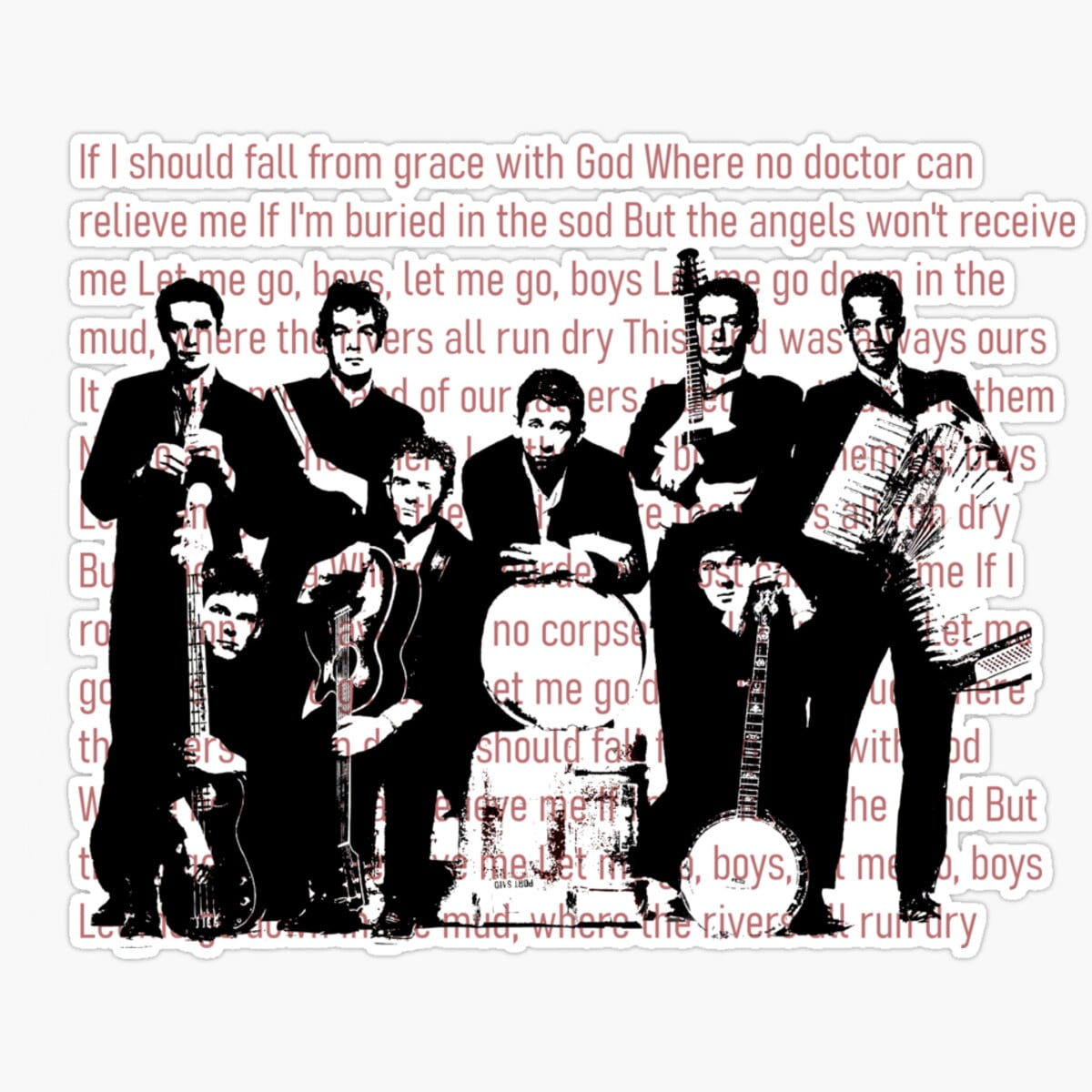 Kira If I Should Fall From Grace With God w/ lyrics Sticker Decorative ...