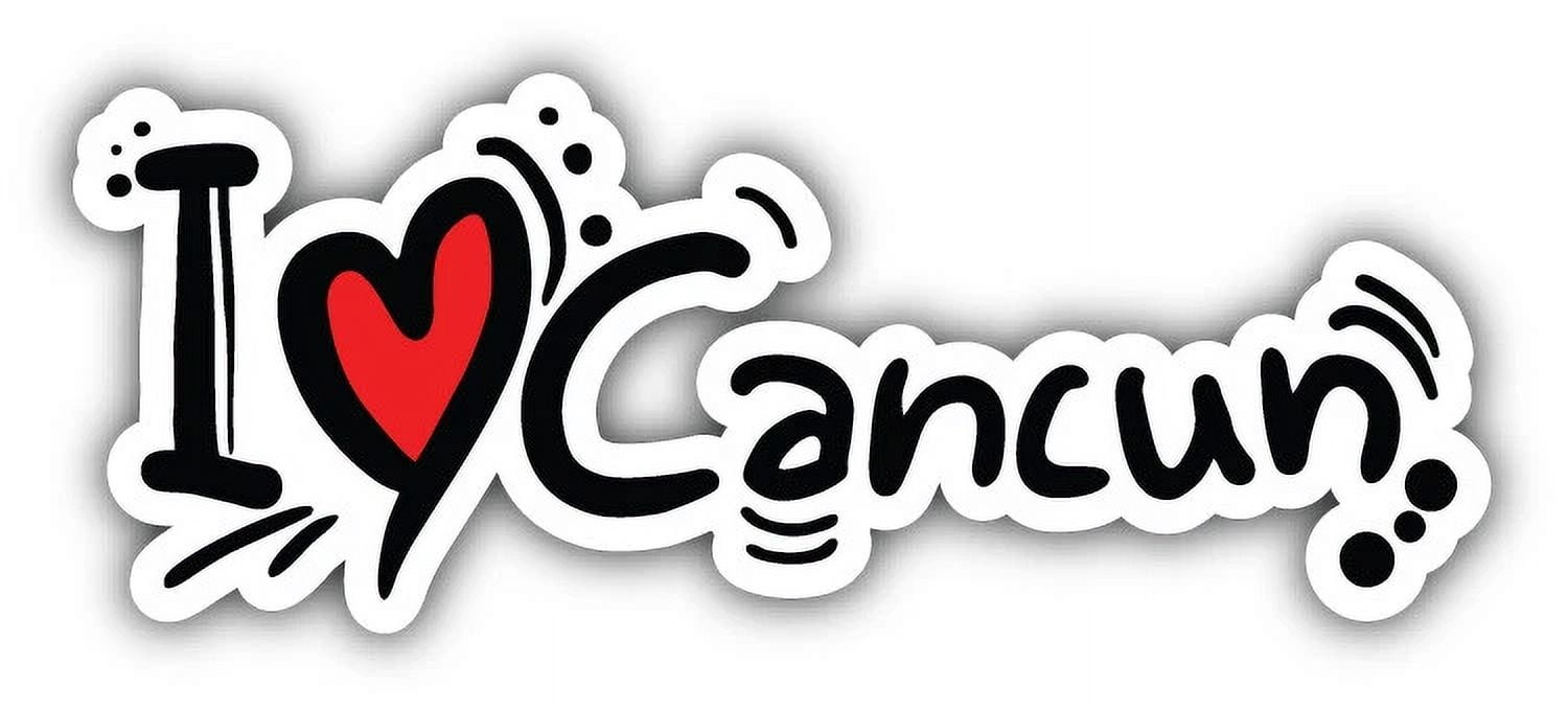 Kira I Love Cancun Slogan Car Bumper Sticker Decal Waterproof Sticker ...