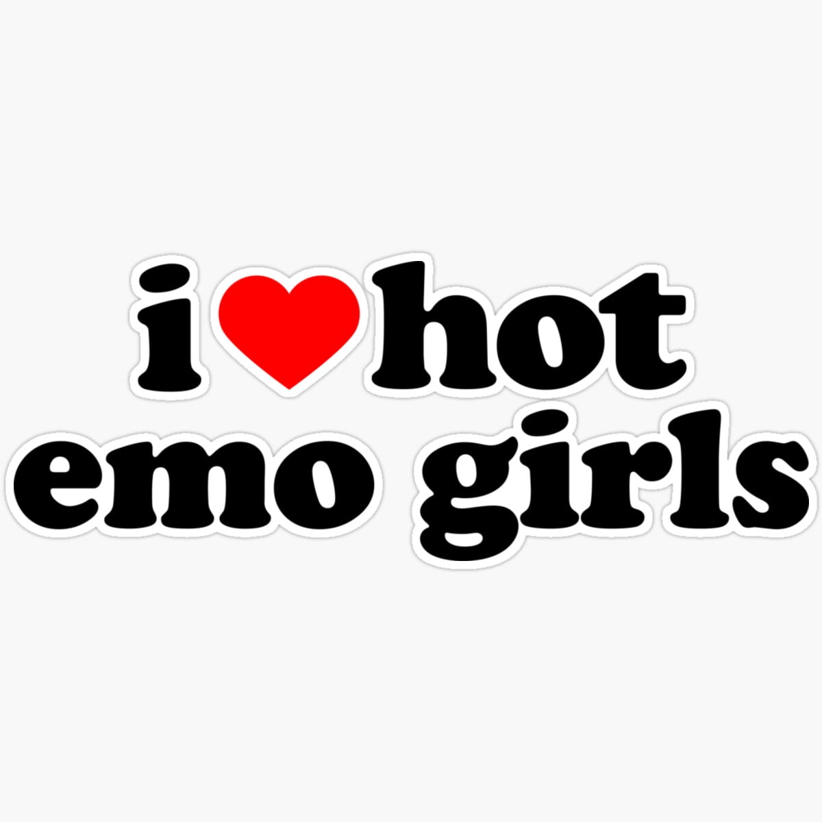 Kira I Love Hot Emo Girls Y2K Aesthetic Alt Punk Metal I Heart Sticker ...