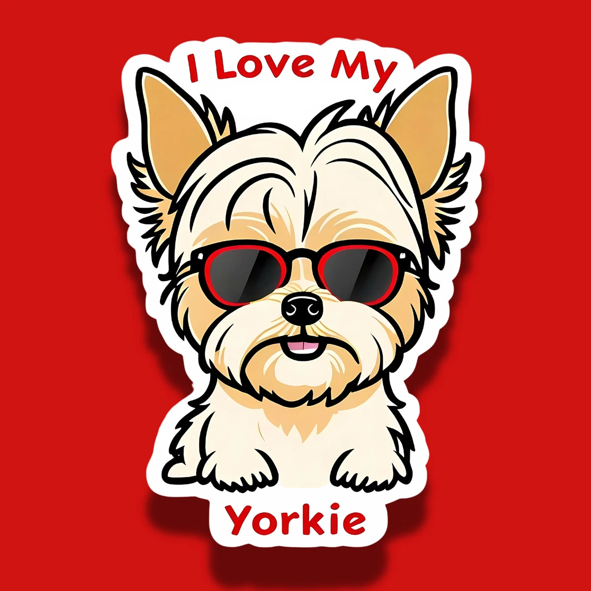 Kira I Love My Yorkie Yorkshire Terrier Cute Dog Breed Vinyl Sticker ...